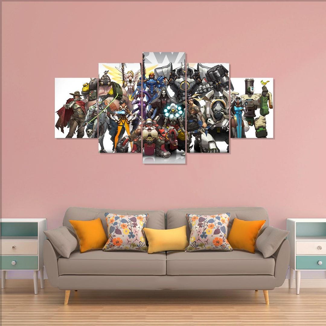 Overwatch Heroes Poster, Genji, Hanzo, Ana, Mercy, Winston Gaming 5 ...