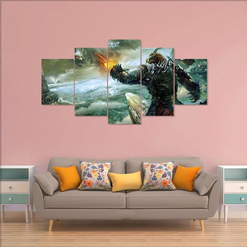 Guild Wars 2 Poster, Gaming 5 Pieces Canvas Wall Art - Etsy