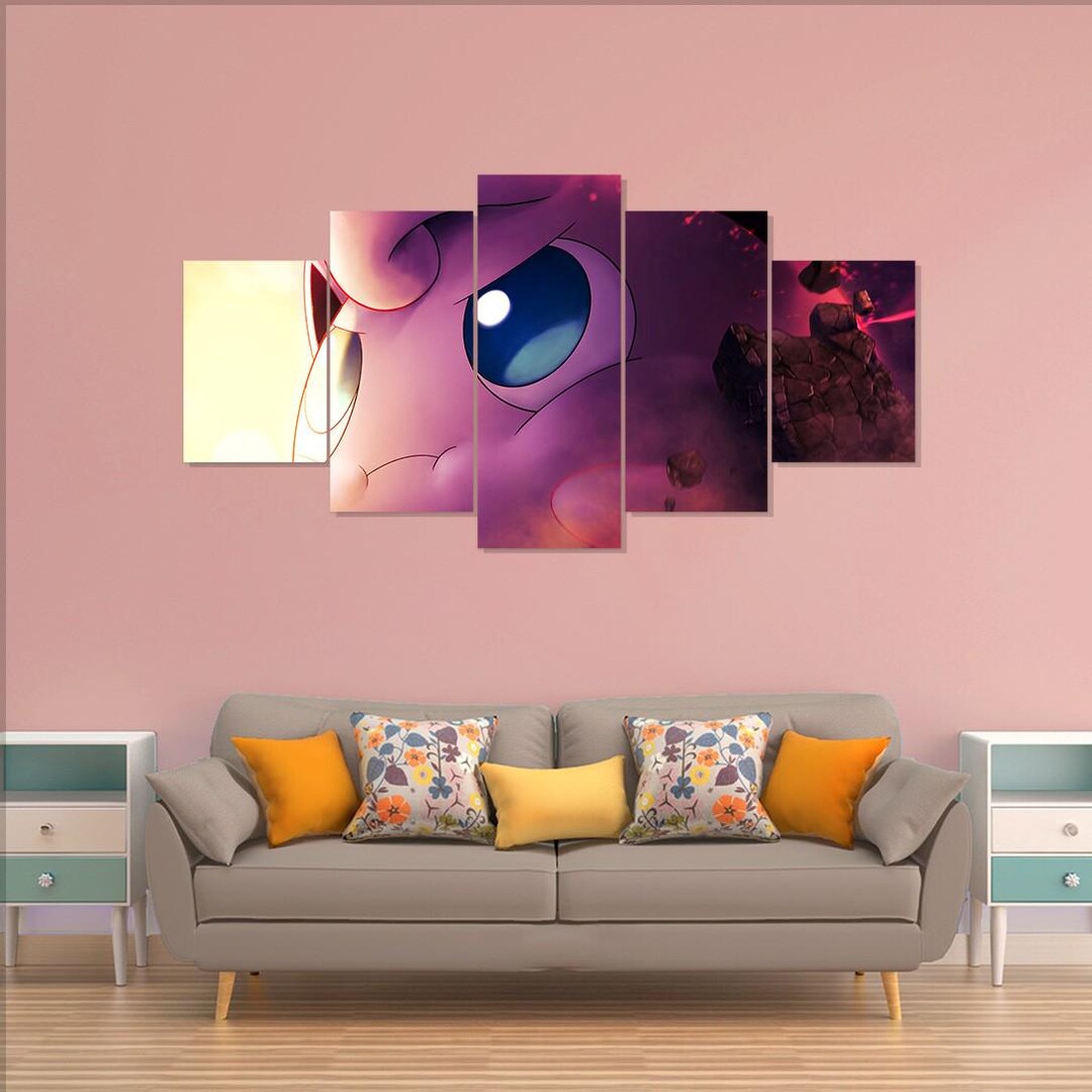 Pokemon: Jigglypuff Poster, Anime 5 Pieces Canvas Wall Art - Etsy