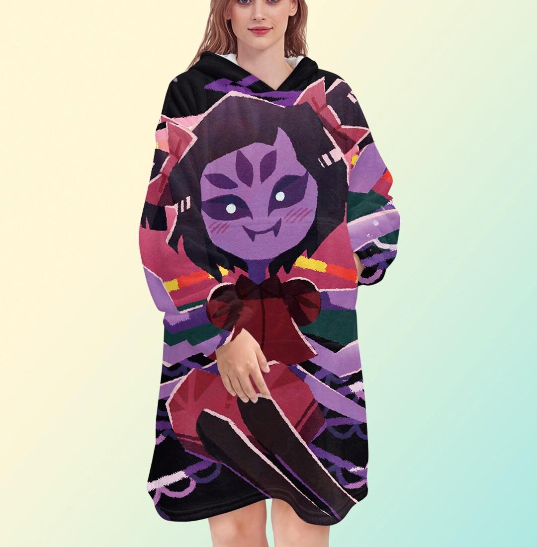 Undertale Deltarune - Muffet Blanket Hoodie, Oversize Fleece Sweatshirt ...
