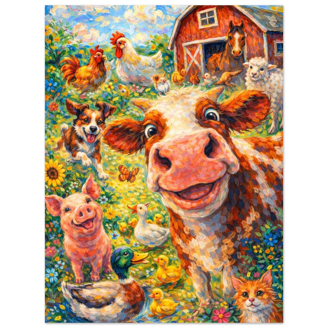 Barnyard Giggles – Whimsical Farm Wall Art ,fine Art Poster - Etsy