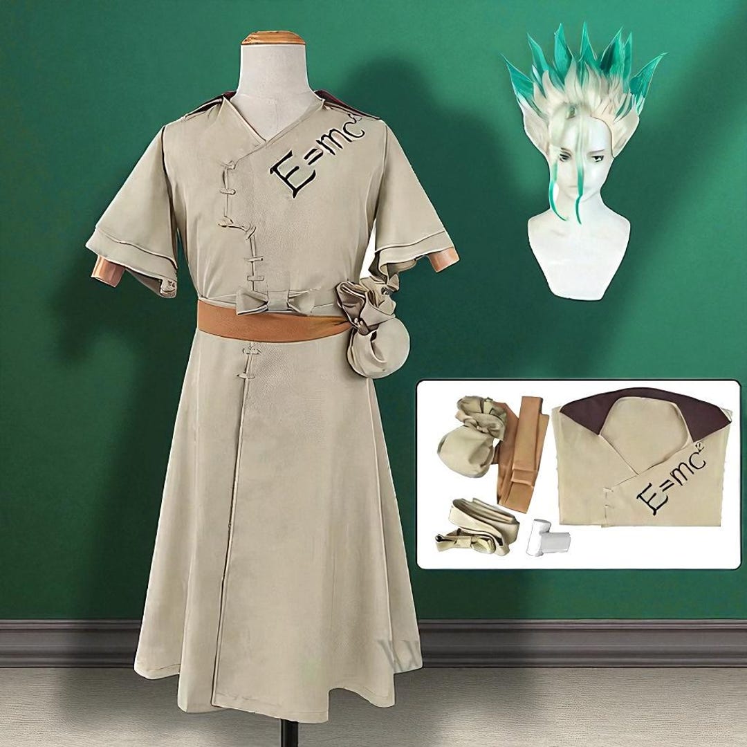 Anime Stone Senku Ishigami Cosplay Costume With Wig - Dr. Stone Anime ...