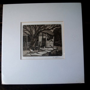 The Original Aquatint Etching , Signed " the Covered Well" by Kenneth J ...