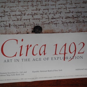 1991 Vintage, Original, Exhibition Poster "circa 1492. Art in the Age ...