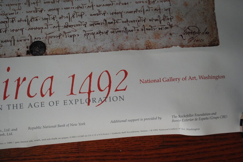 1991 Vintage, Original, Exhibition Poster "circa 1492. Art in the Age ...