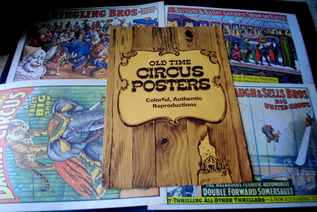1960 Vintage, Rare , Lithographs Portfolio " Old Time Circus Posters ...