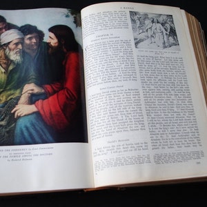 1953 Vintage Catholic , Large Book " the Holy Bible" , Catholic Action ...