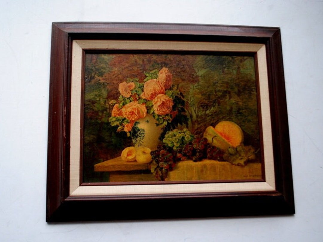1930 Vintage , Famous Lithograph , Card Board Art Print " Still Life ...