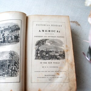 1852 Vintage, Rare Book Pictorial History of America by S. C. Goodrich ...