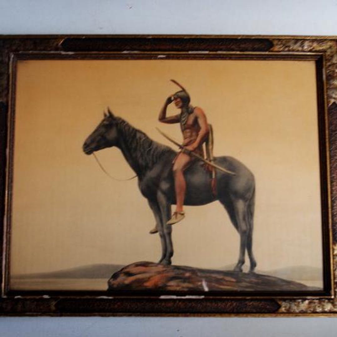 1920 Vintage , Rare ,native American Chromolithograph , Art Print" the ...