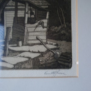 The Original Aquatint Etching , Signed " the Covered Well" by Kenneth J ...