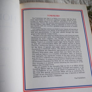 1975 Vintage , Famous Family " Holy Bible", KJV, American Bicentennial ...