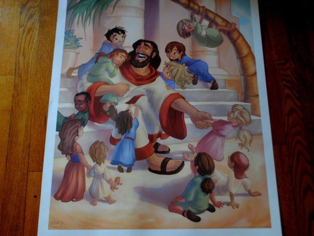 2004 Vintage Lithograph, Amazing Illustration , Religious Children ...
