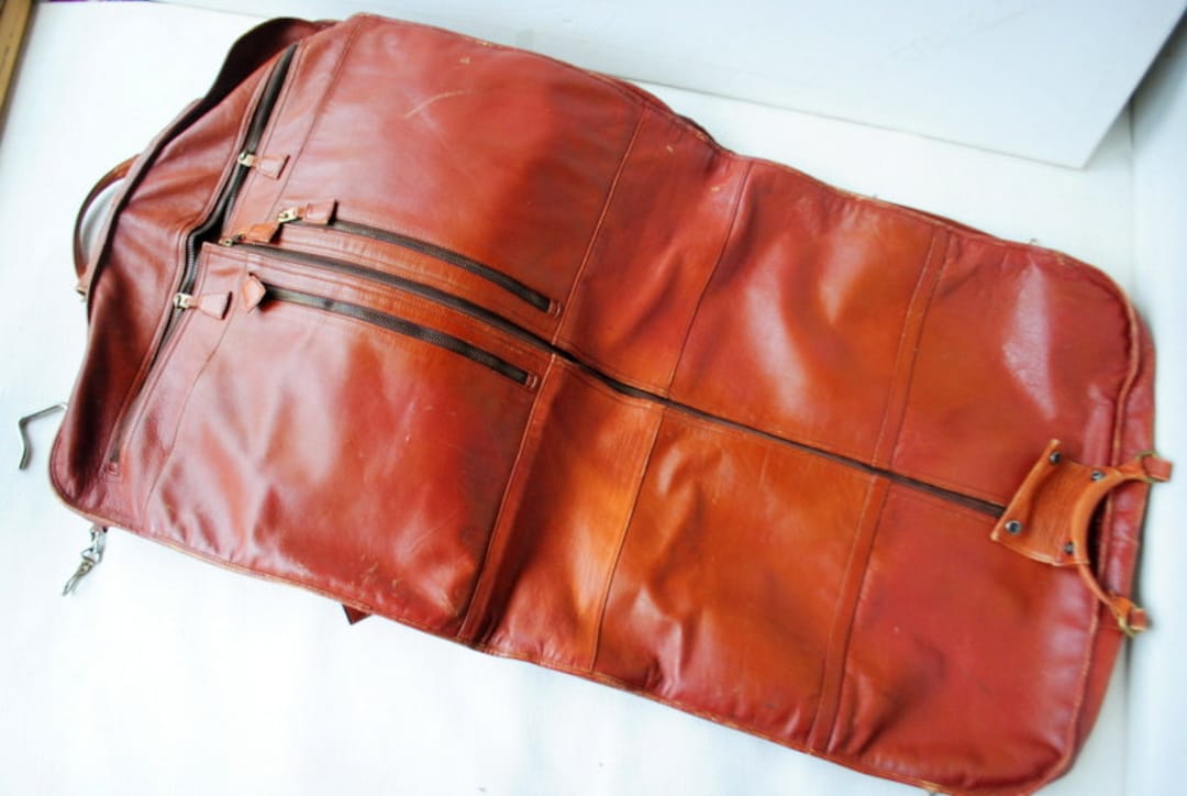 Awesome Vintage 1980, Rust Brown Genuine Leather Suiter Bag , Luggage ...