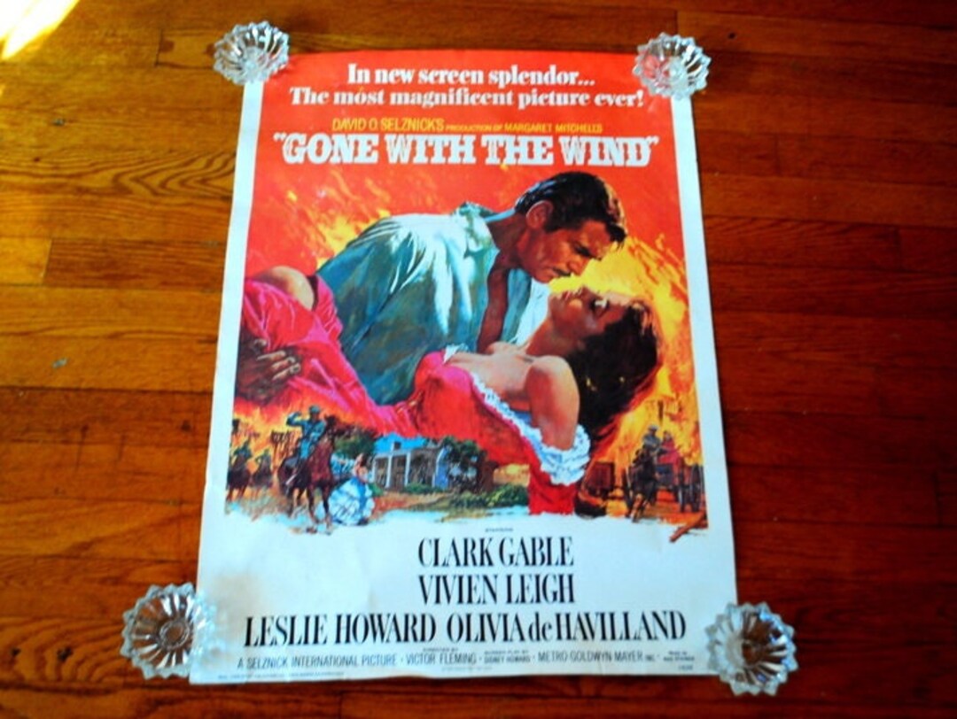 1976 Vintage, Original , Lithograph Movie Poster " Gone With the Wind ...