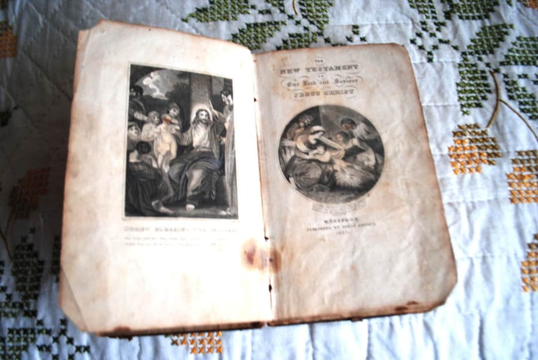 1827 Vintage , Rare Religious Book " New Testament" , by Silas Andrus ...
