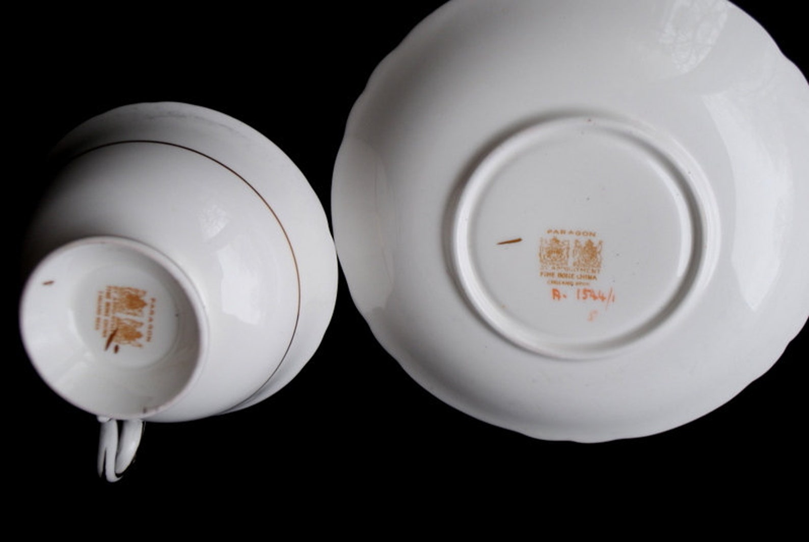 1950 Vintage , Cranberry Pink Porcelain Tea Set: Cup , Saucer ,gold ...