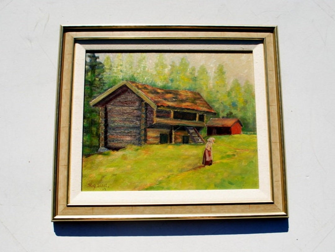 1947 Vintage , Original Oil on Canvas Painting , Swedish " Summer ...