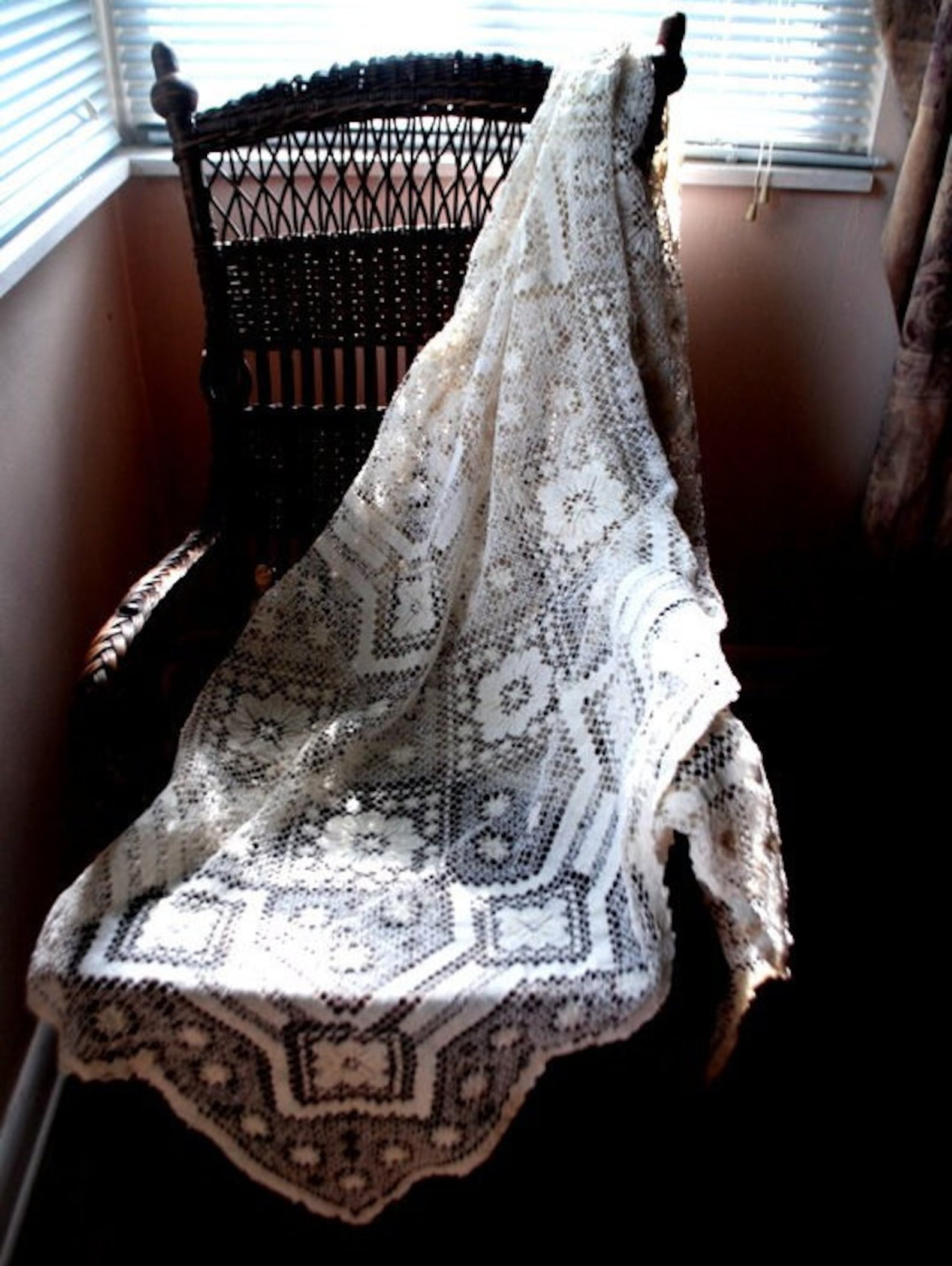 1920 Vintage Art Deco , off White Cotton, Crochet, Italian Mondano ...