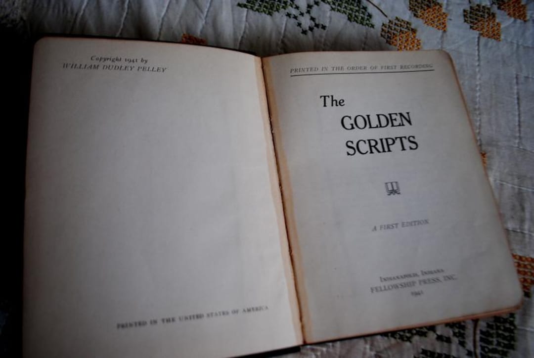 1941 Vintage, Rare Religious Book, First Edition" the Golden Scripts ...