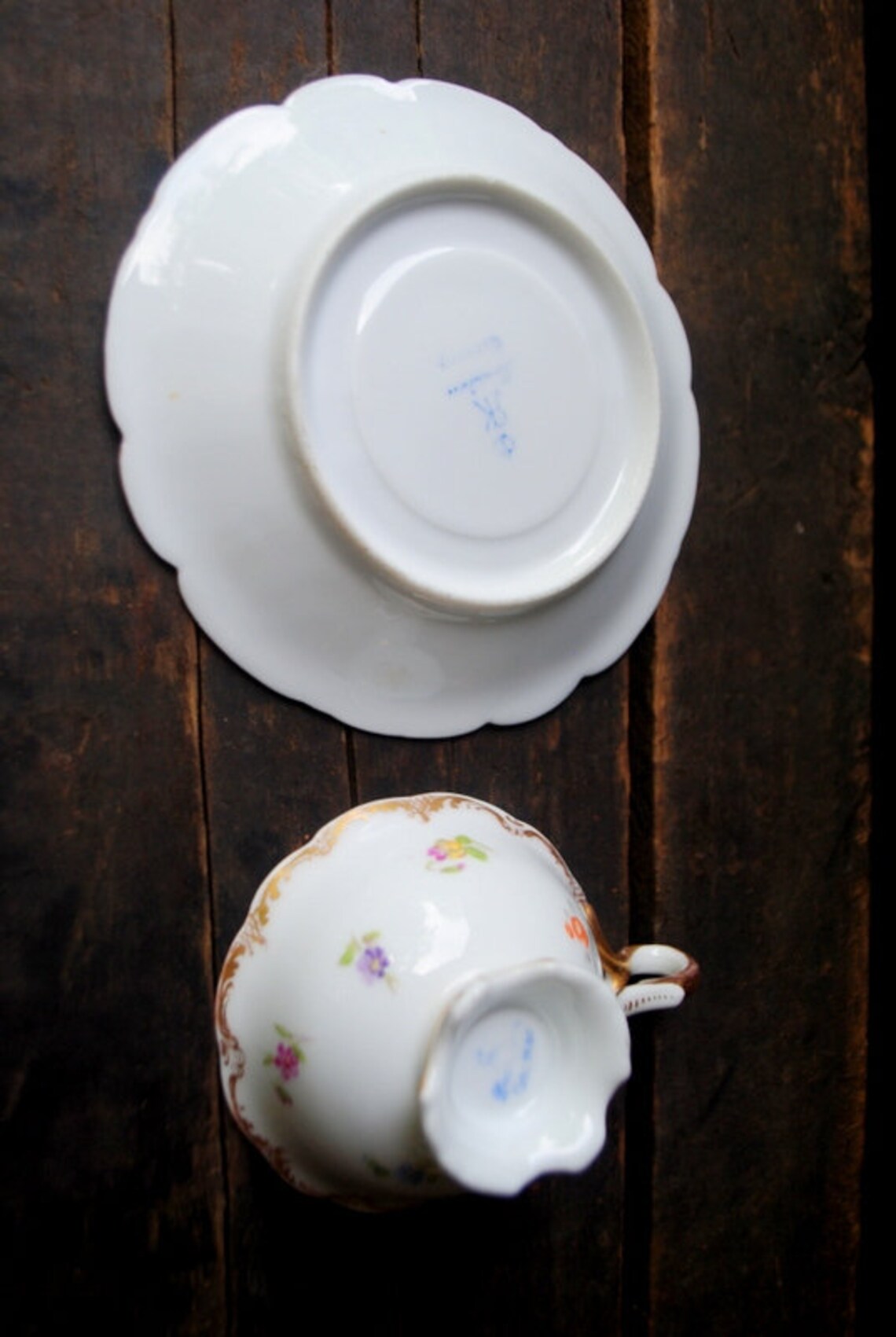 Luxurious Vintage 1800s, Dresden Porcelain Tea Set With a Raised Dots ...