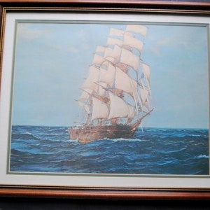 1970 Vintage , Nautical , Lithograph Art Print of the Sailing Ship ...