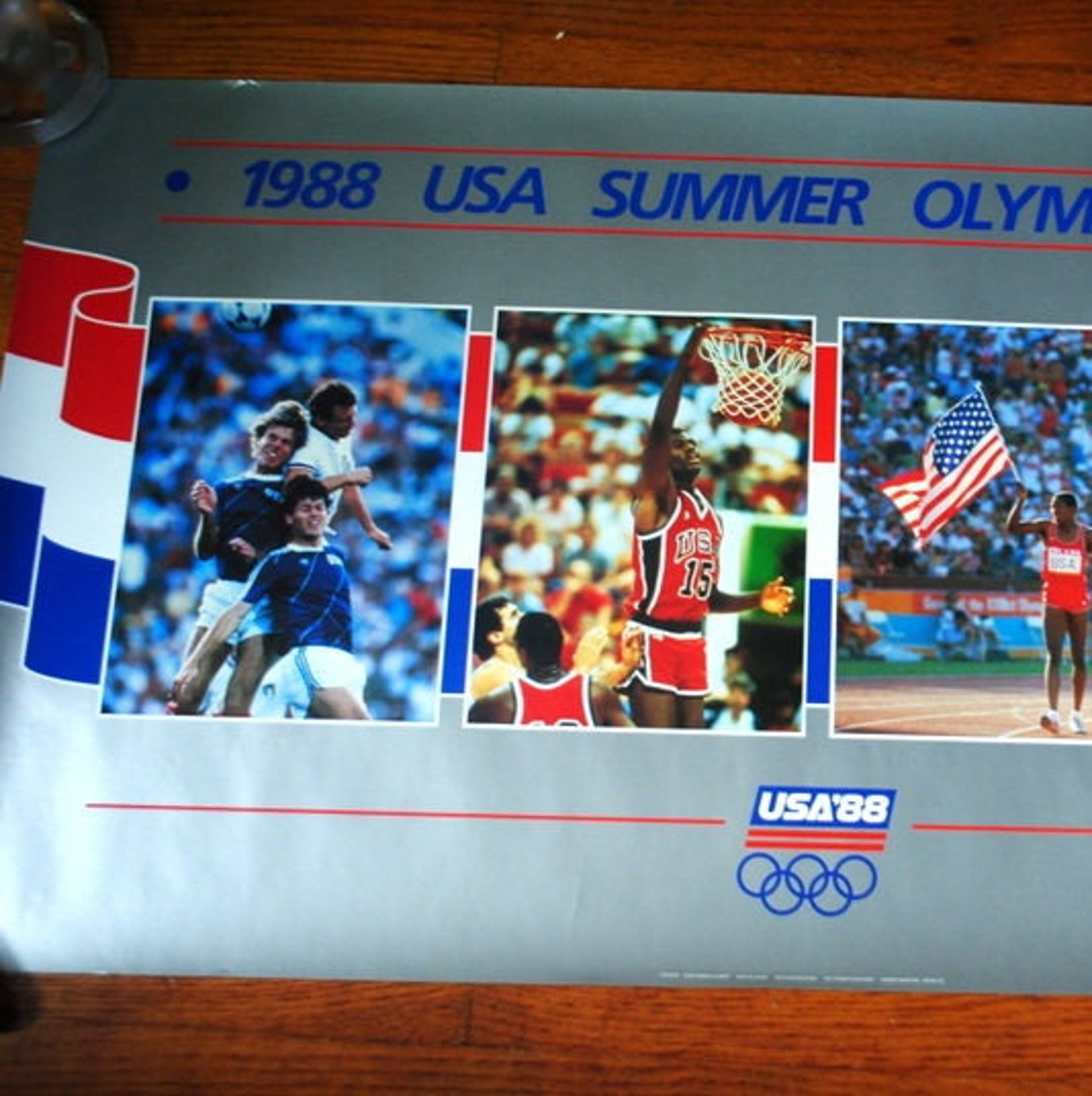 1988 Vintage Lithograph, Sport , Photo Poster" 1988 USA Summer Olympic ...