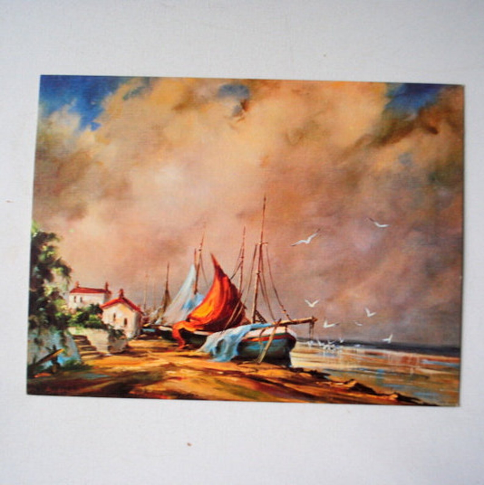 Nautical Vintage 60s Original Lithograph Card Board Art | Etsy