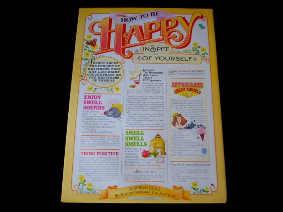 1979 Vintage , Extremely Rare Lithograph Poster How to Be Happy by ...