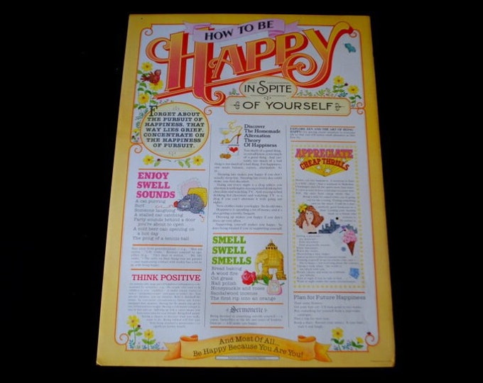1979 Vintage , Extremely Rare Lithograph Poster" How to Be Happy" by ...