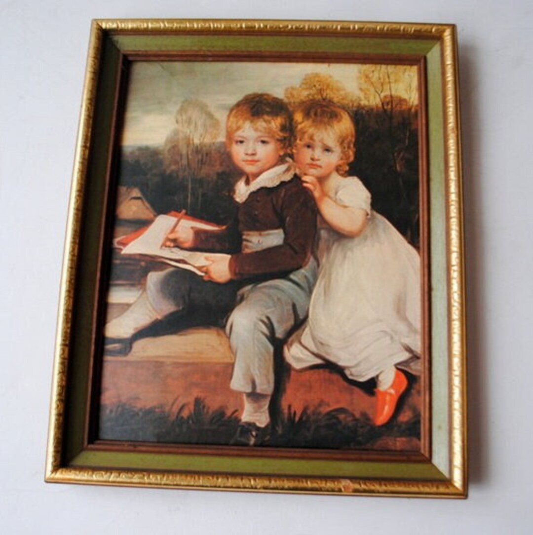 1960 Vintage Sweet, Victorian Style Lithograph, Card Board Art Print ...