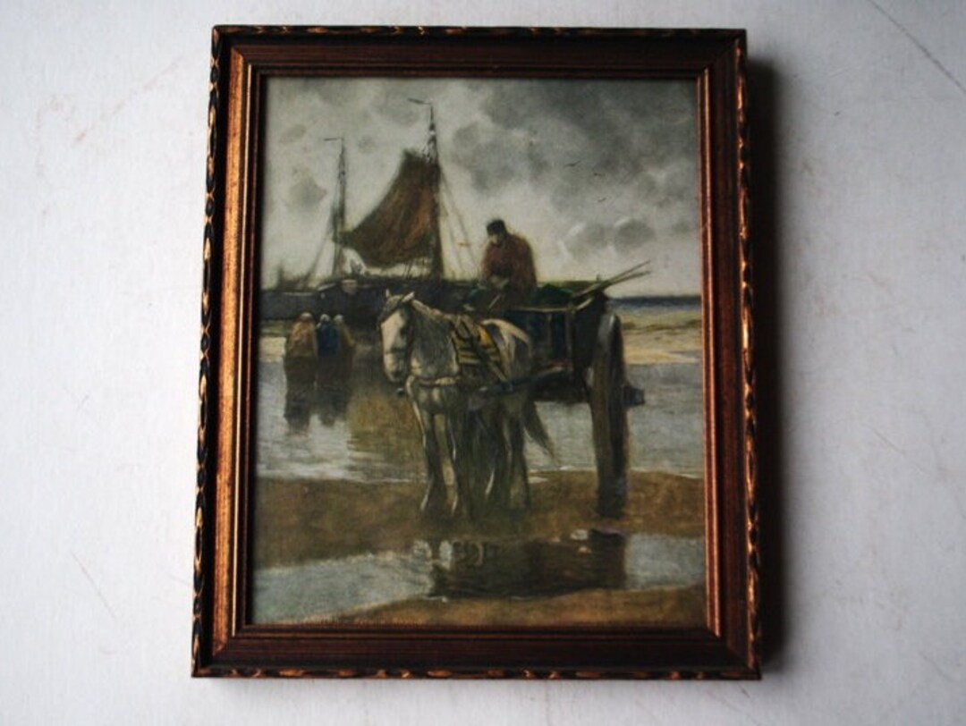 1911 Vintage , Rare Lithograph, Small , Dutch , Nautical Art Print ...