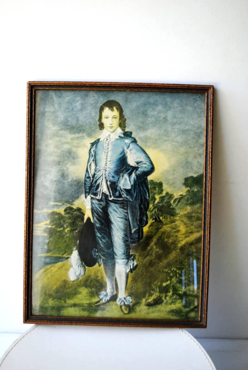 Colonial Art. Vintage 20s Print of Blue Boy ( Tomas Gainsborough- 1770s ...