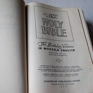Rare Vintage 1959 Religious Book" the Holy Bible", the Barkeley Version ...