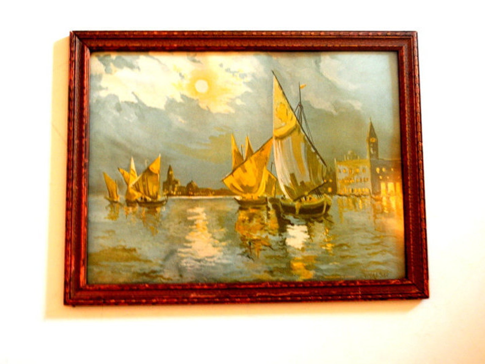 Rare Vintage 1930, Original , Lithograph , Art Print" Moonlight in ...