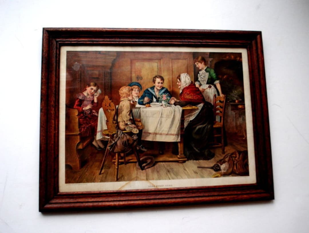 Antique 1904 , Chromolithograph, Original Art Print" Home Sweet Home ...
