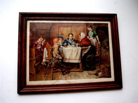 Antique 1904 chromolithograph original art print Home | Etsy