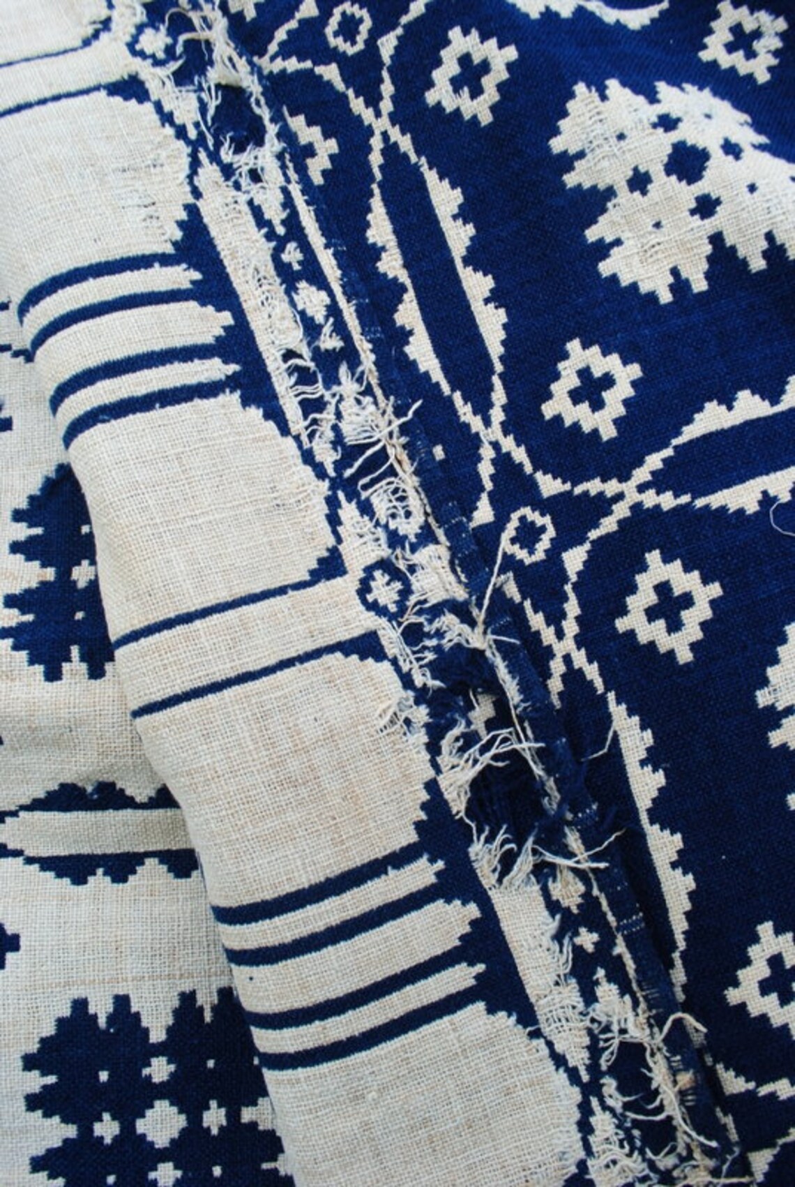 American Heirloom Vintage 1800 Navy Blue and White Hand | Etsy