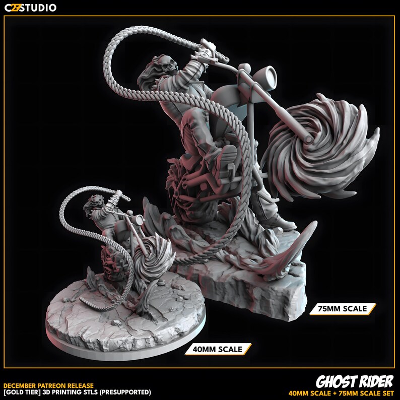 Mar’vel’s Angel Racing Hellfire Motorcycle Statue | Detailed ...