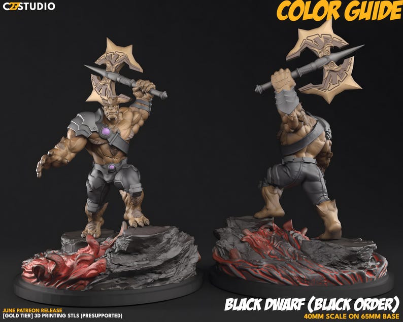 Black Fury Brutal Axe Warlord Epic Pose Miniature Figure | Musclebound ...