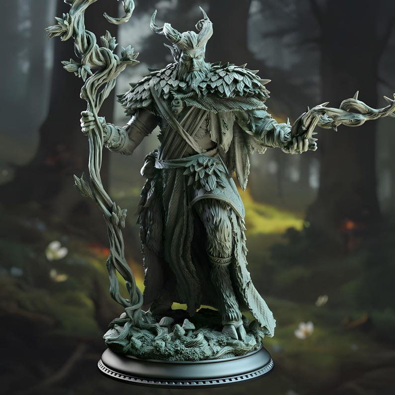 Satyr Druid Miniature Sculpture | Fey Elder Character for Fantasy RPG ...