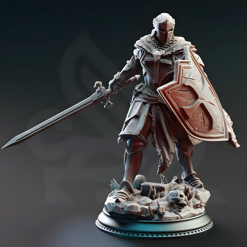 Cursed Paladin of Vengeance Fantasy Miniature | Undead Knight Boss for ...