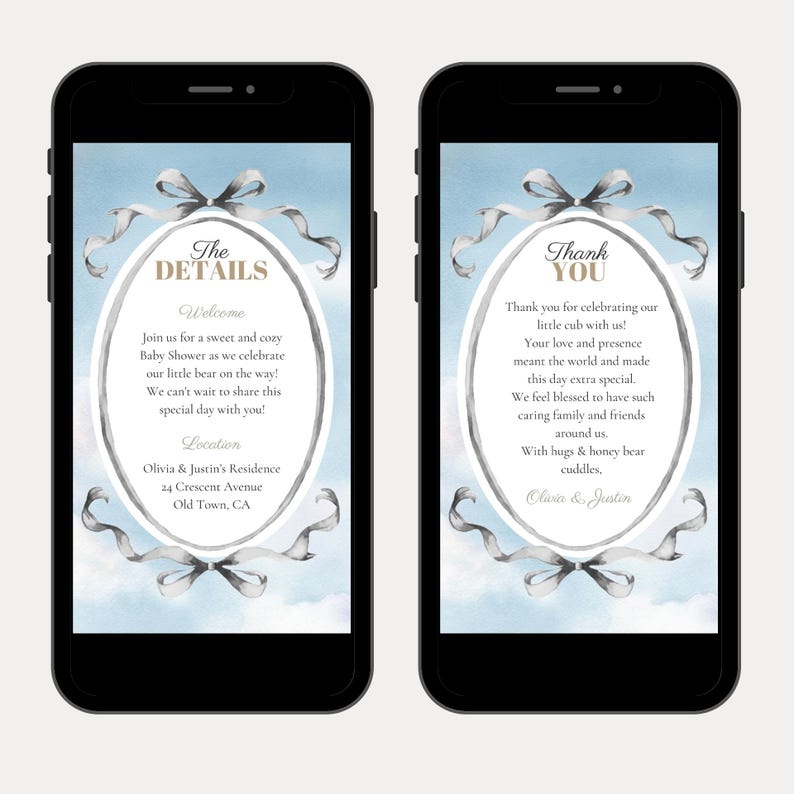 Teddy Bear Baby Shower Invitation, Neutral Theme (digital Template) - Etsy