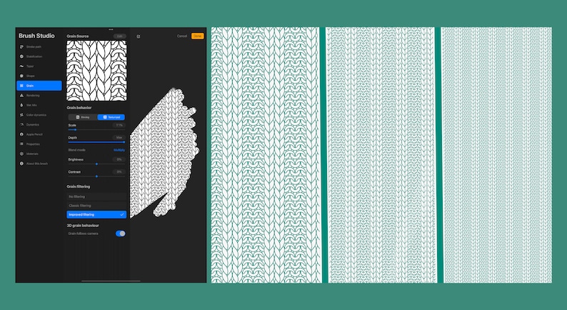 Knit Texture Procreate Pattern Brush Set - Etsy