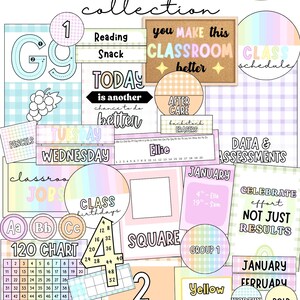 Pastel Classroom Decor Bundle, Bright & Cheerful (editable Canva) - Etsy