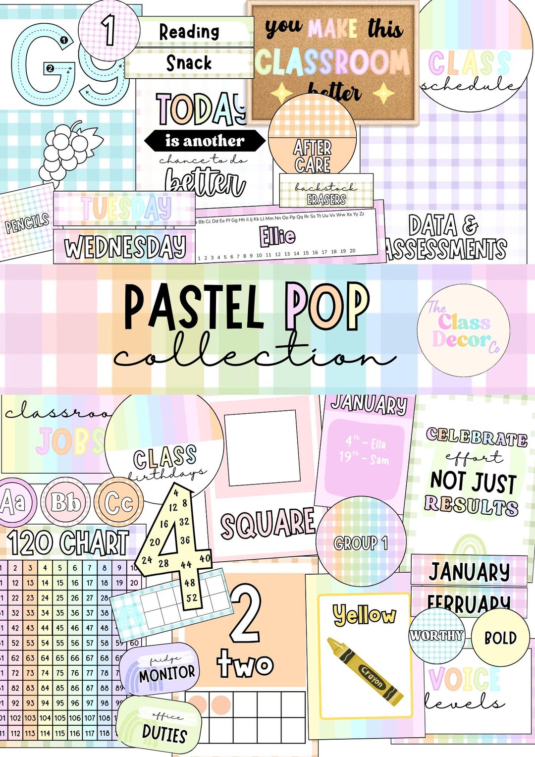Pastel Classroom Decor Bundle, Bright & Cheerful (editable Canva) - Etsy