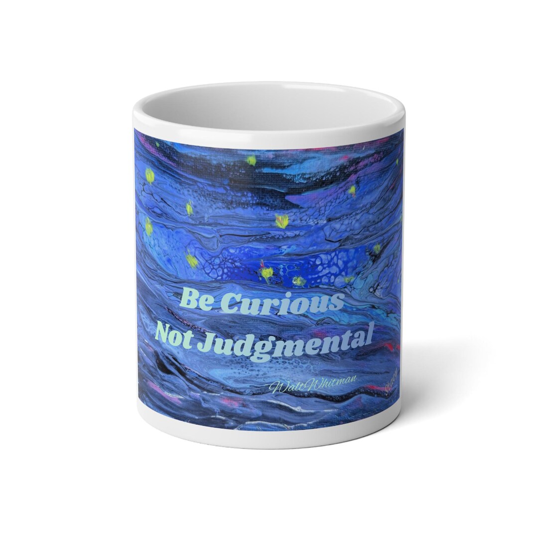 Be Curious Starry at Night Jumbo Mug - Cosmic Art Lover Abstract Coffee ...