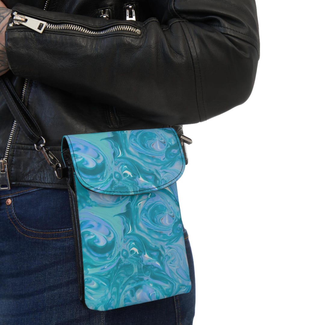 Blue Swirl Impression Phone Wallet | Stylish Cell Phone Holder ...