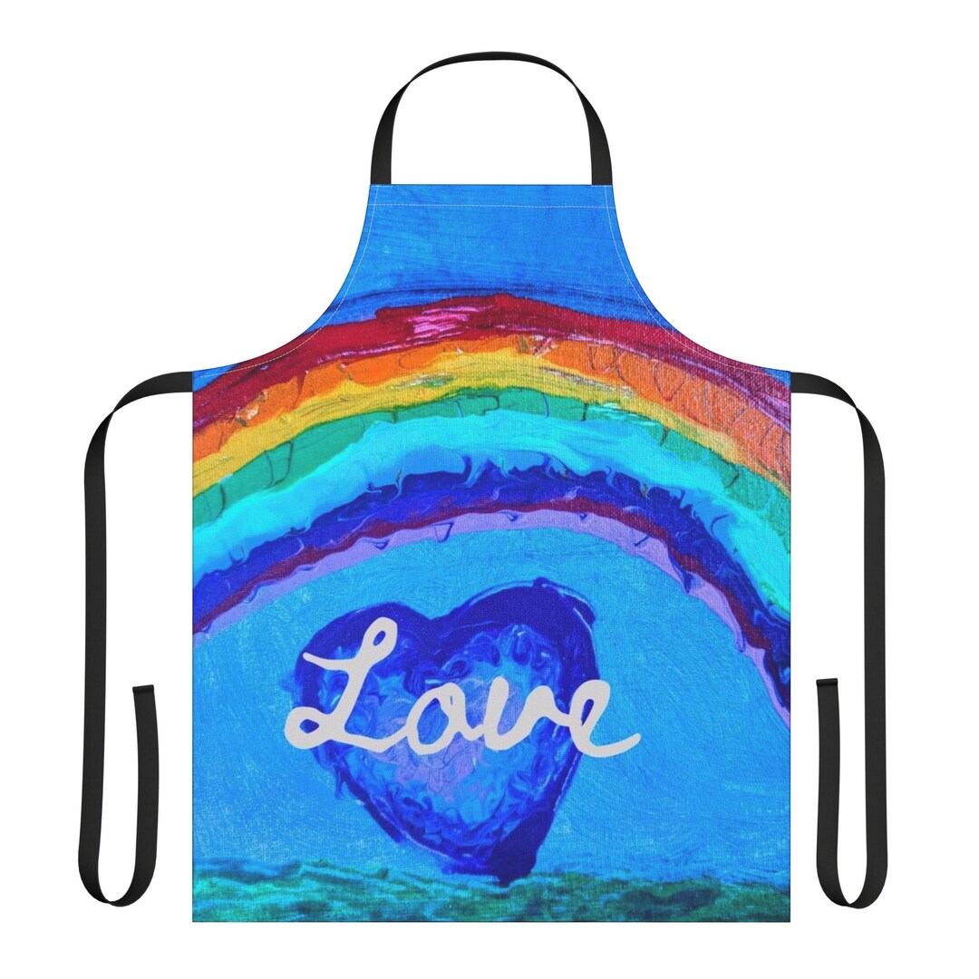Rainbow Love Apron | Rainbow Kitchen Apron, Gift for Chefs, Home ...