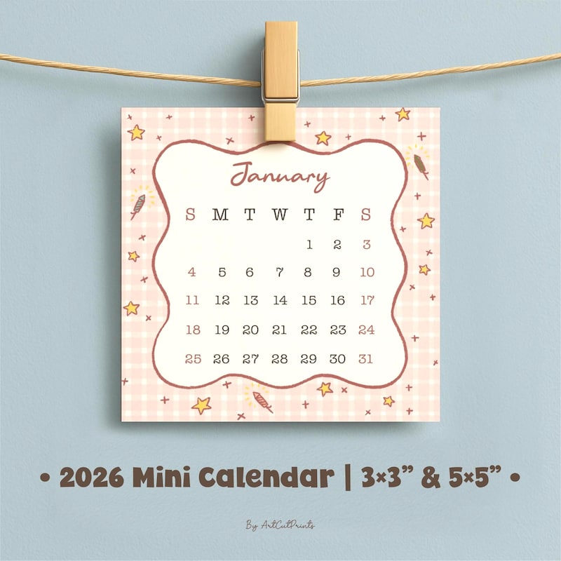 Mini Calendar - Etsy